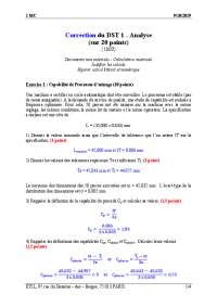 Correction du DST 1 - Analyse - Docsity