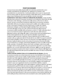 Le fonti secondarie del Diritto Amministrativo - Docsity