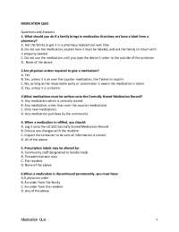 Medication quiz Questions and Answers - Docsity