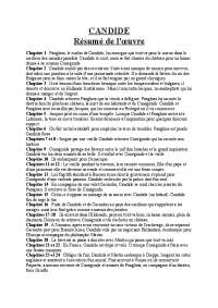 CANDIDE - Résumé de l'œuvre | Lectures Littérature | Docsity