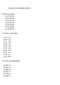 Exercícios de matemática básica | Exercícios Matemática | Docsity