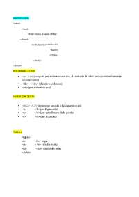 Sintassi HTML e le sue istruzioni - Docsity
