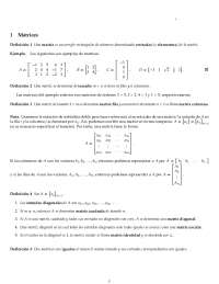 Matrices: definiciones generales, operaciones matriciales y álgebra de matrices - Docsity