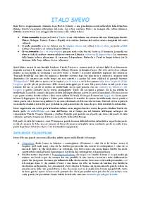 ITALO SVEVO: VITA E OPERE | Appunti di Italiano - Docsity