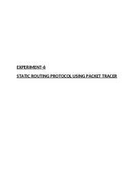 STATIC ROUTING PROTOCOL USING PACKET TRACER - Docsity