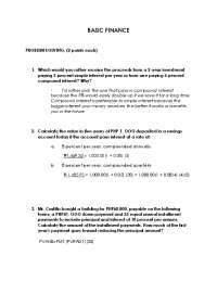 BASIC FINANCE PROBLEM SOLVING ANSWERS - Docsity