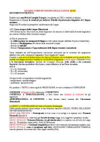 Quadro Europeo di riferimento delle lingue QCER - Docsity