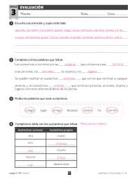Evaluación Tema 3 Lengua 3 primaria sm savia digital | Exámenes de ...
