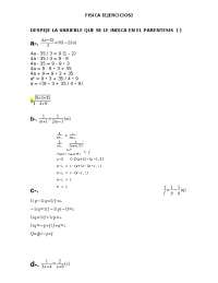 Ejercicios de fisica despejes - Docsity