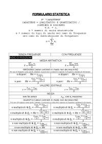 Formulario statistica - Docsity