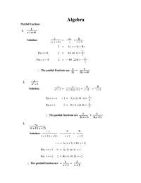 Algebra _ Partial fractions - Docsity
