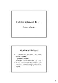 Gestione di stringhe in C++ - Docsity