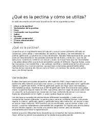 ¿Qué es la pectina y cómo se utiliza? - Docsity