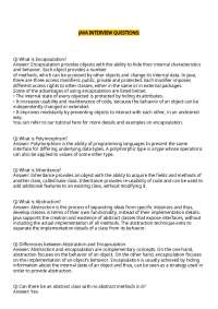 JAVA Programming Interview Questions and Answers - Docsity