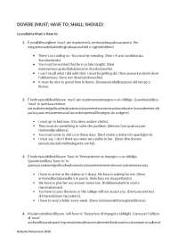 Dovere (Must, Have To, Shall, Should) | Schemi e mappe concettuali di ...