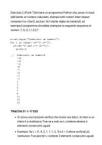Esercizi svolti in python - Docsity