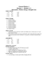 General Physics 1 Module 3 | Study notes Physics | Docsity