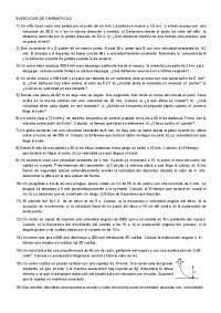 Ejercicios de cinemática de variados movimientos - Docsity