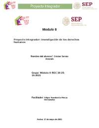 Ultima actividad del modulo, proyecto integrador - Docsity