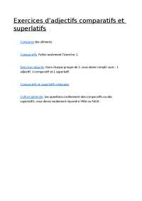 Comparatifs et Superlatif - Docsity