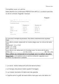 Articles contractés frances - Docsity