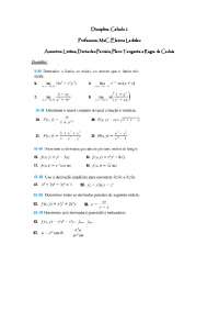 EXERCICIOS CALCULO 2 - Docsity