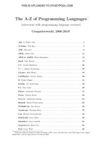 The A-Z of Programming Languages BY THEIR CREATOR.pdf - Docsity