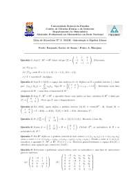 Lista de exercícios - álgebra linear - Docsity