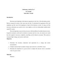 Laboratory No. 3 Series RLC Circuit | Lab Reports Electrical Circuit ...