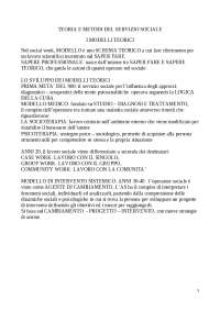 I MODELLI TEORICI DEL SERVIZIO SOCIALE - Docsity