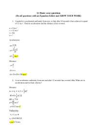 Basic suvat questions - Docsity