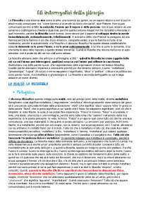 2) Metafisica, Gnoseologia, Etica, Politica - Talete, Anassimandro ...