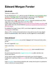 Edward Morgan Foster - life and works - Docsity