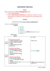 Pascoli, schema e analisi della poesia "Nebbia" - Docsity