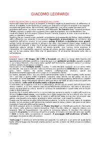 LETTERATURA ITALIANA: LEOPARDI - Docsity