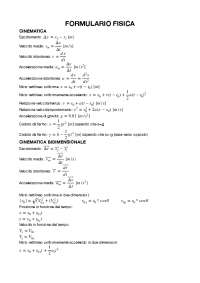 Formulario fisica DINAMICA, CINEMATICA, LAVORO... - Docsity