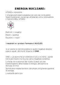 Schema/riassunto semplificato sull'energia nucleare. - Docsity