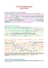 The Victorian Age (1832-1901) - Docsity