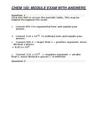 Chem_103_Module_1_to_6_Exam_answers_Portage_learning. - Docsity