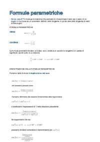 Le formule parametriche - Docsity