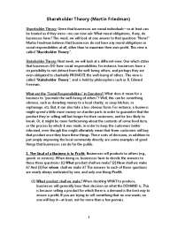 Milton Friedman Shareholder Theory | Study notes Business Ethics - Docsity