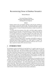 Reconstructing Geons in Database Semantics - Docsity