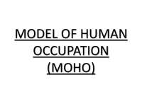 Model of Human Occupation (MOHO) | Slides Psychology of Human ...