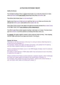 Activation synthesis theory - Docsity