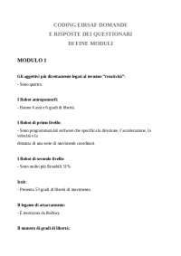 Panieri di fine moduli-Coding-ente: Uniscientia-Eirsaf - Docsity