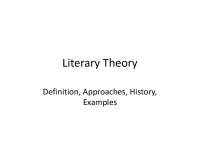 Literary Theory Lecture slides - Docsity