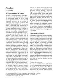 Pluralism Theory - Docsity