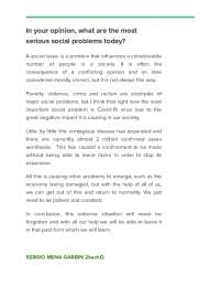 What are the most serious social problems today? ESSAY - Docsity