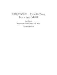 Probability theory lecture Notes - Docsity