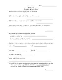 Practice Problems about Set Theory - Docsity